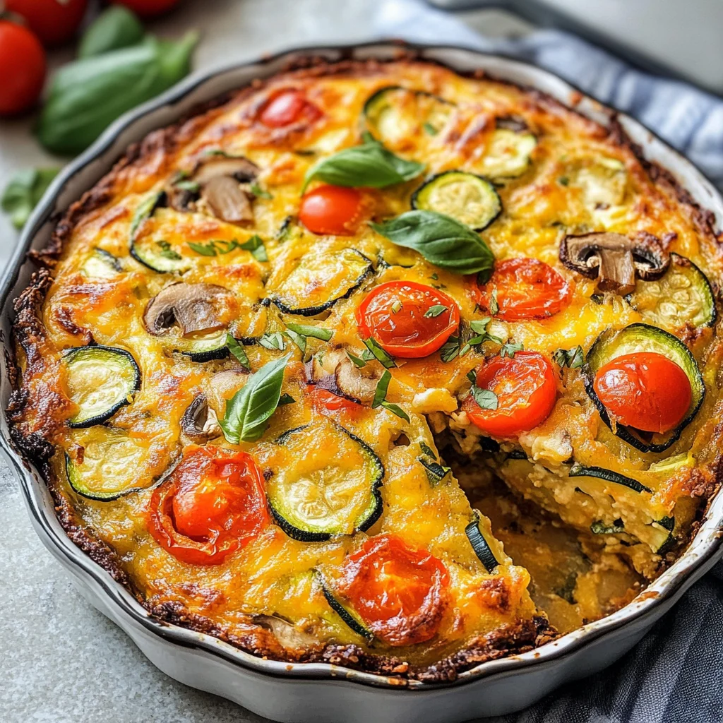 Summer Garden Crustless Zucchini Pie - low sugar cooking